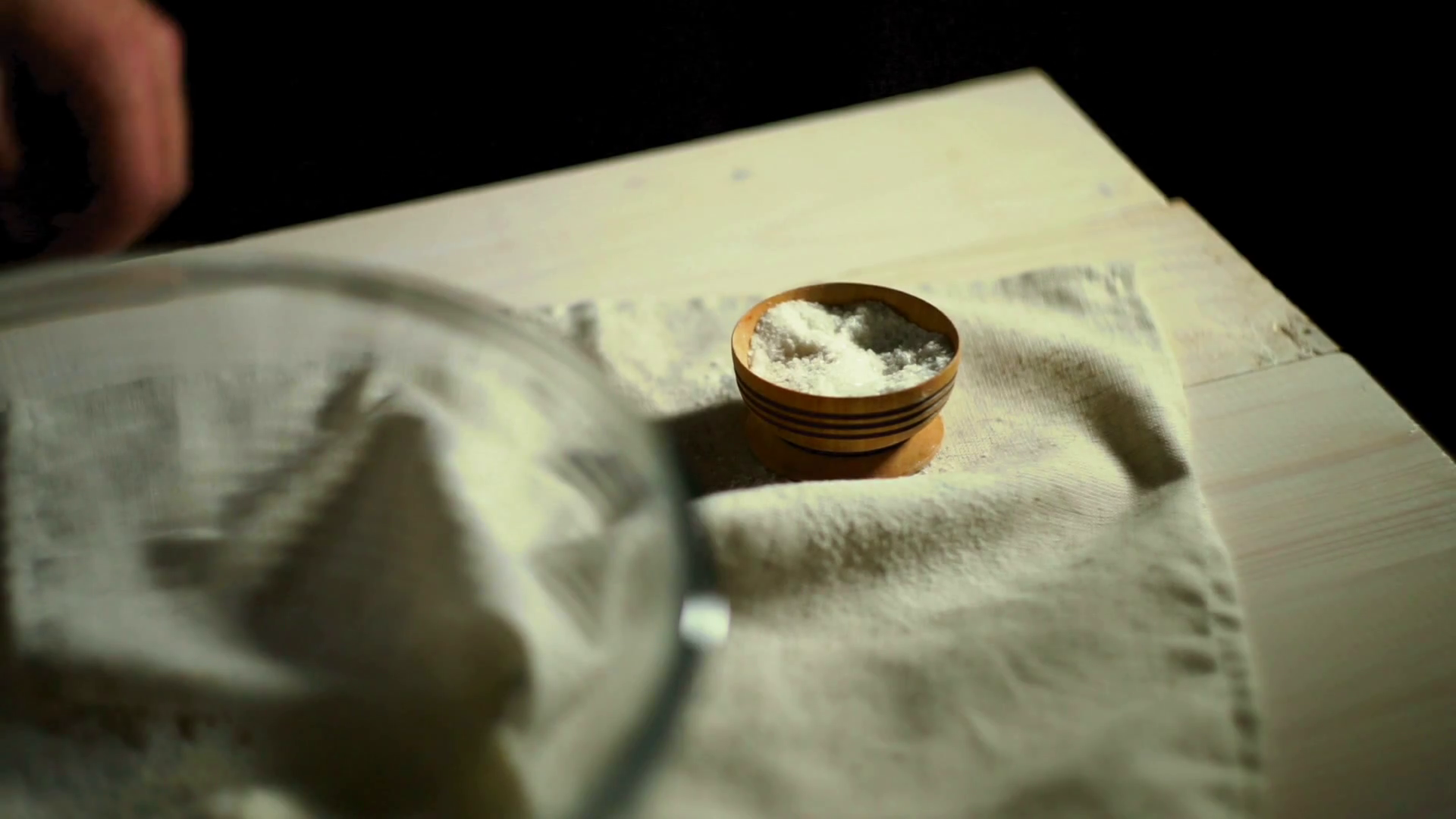 Chef Hand Sprinkling Salt Into Glass Bowl Stock Footage SBV-314783220 ...