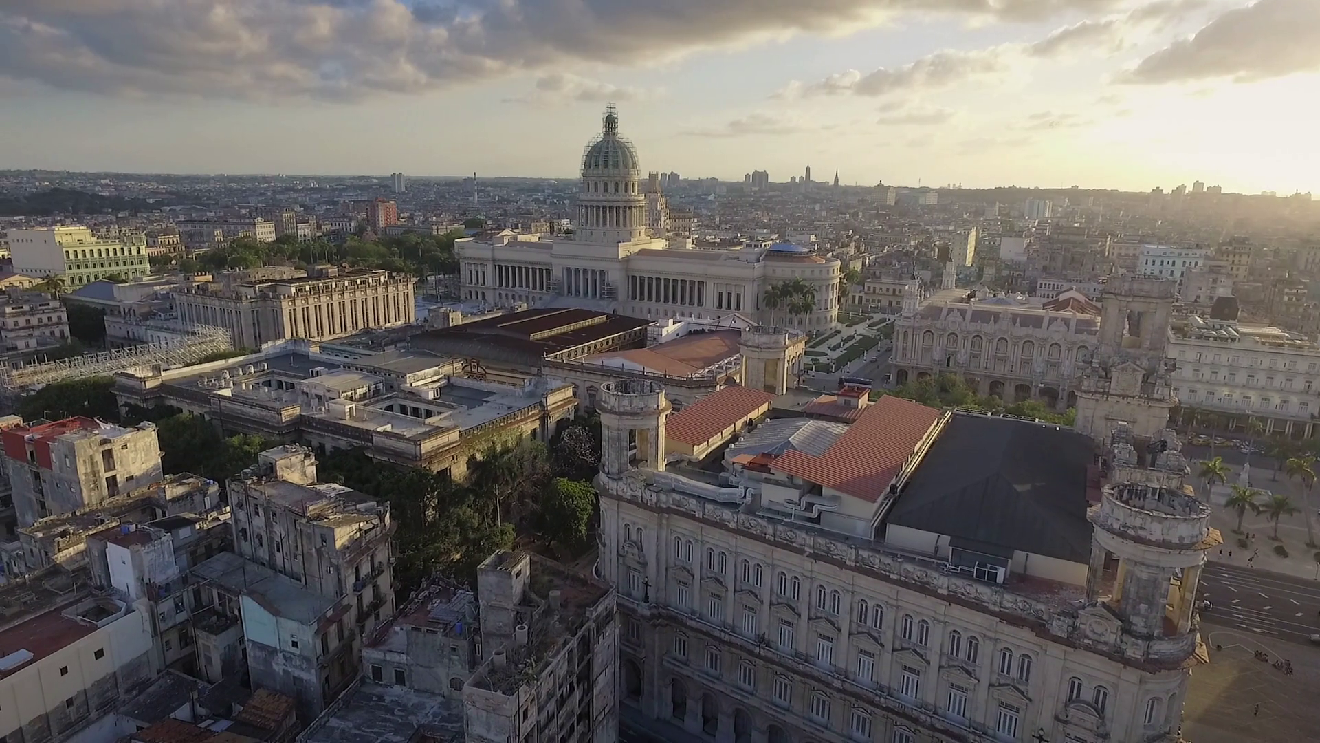 Cuban Landscape Buildings Old Havana Drone Stock Footage SBV-315187548 ...
