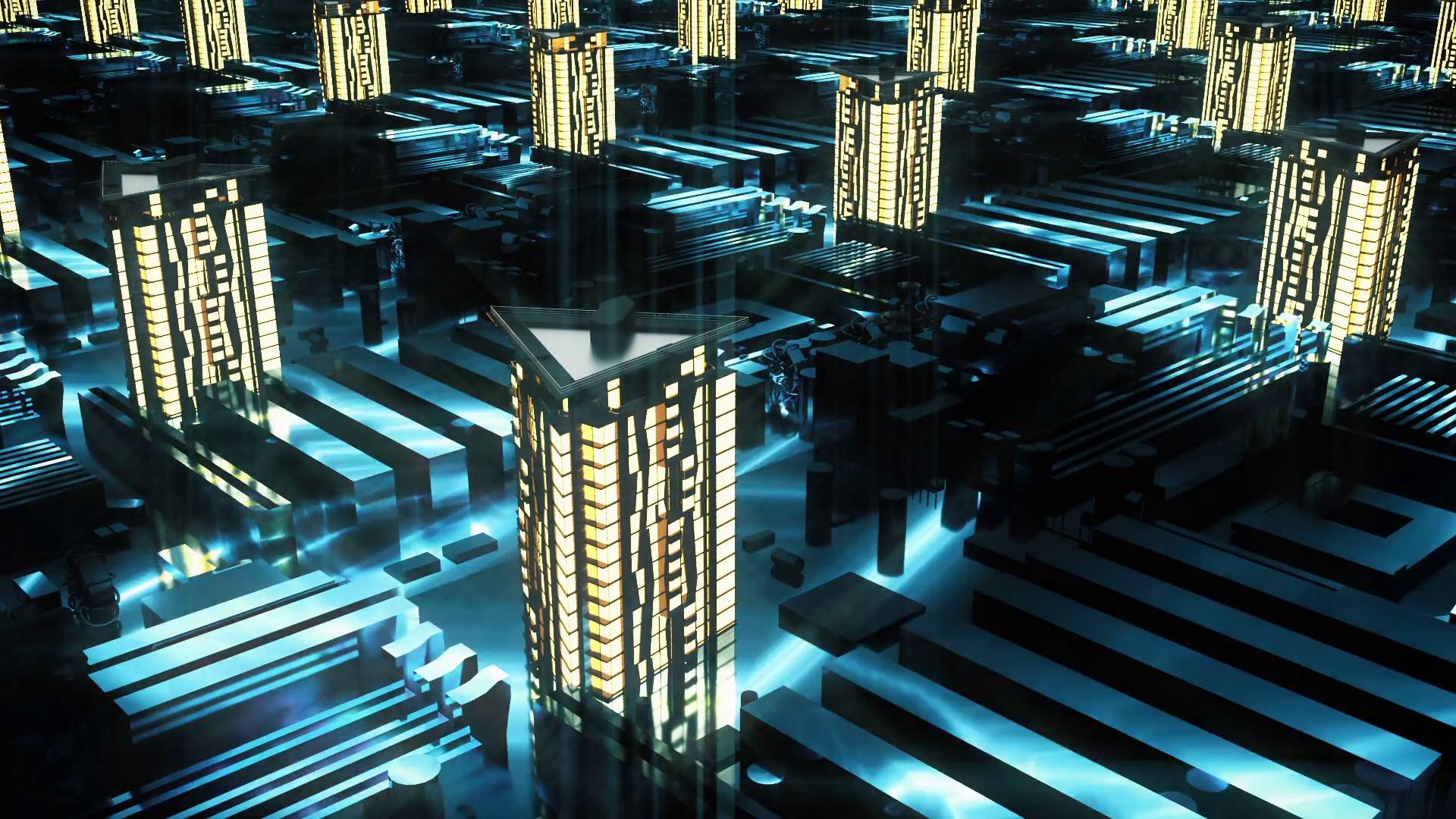 Cybernetic Futuristic City 3d Buildings Stock Motion Graphics SBV ...