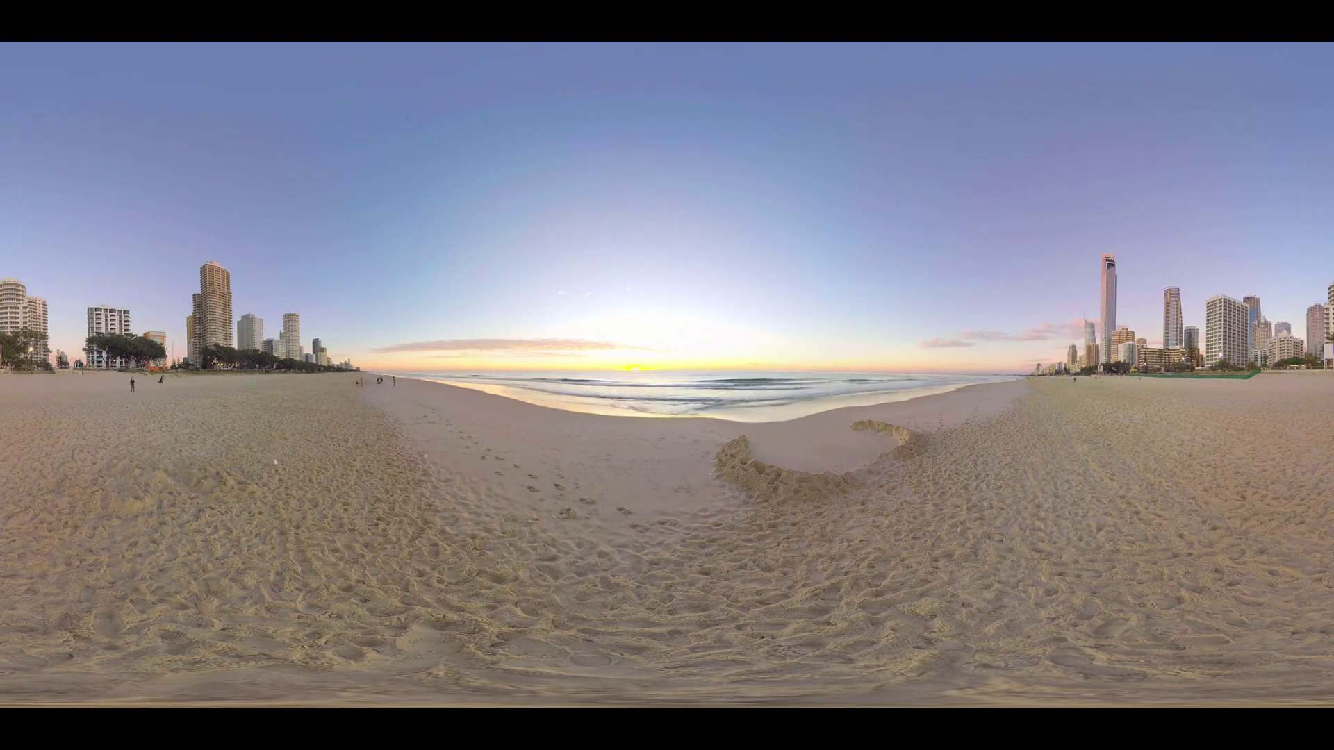Gold Coast Beach Sunset 360 VR Timelapse - Storyblocks
