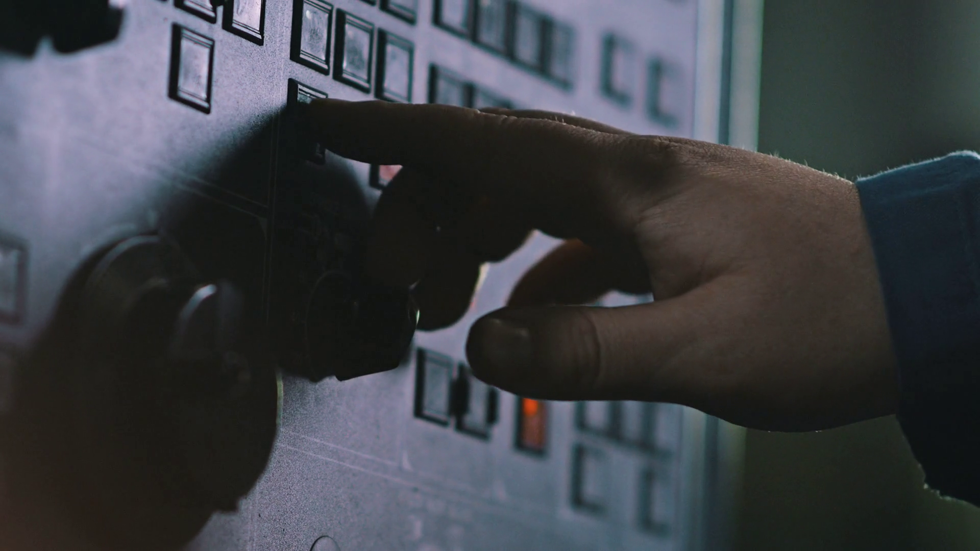 Male Hand Using Buttons Turns Levers On Stock Footage SBV-319749269 ...