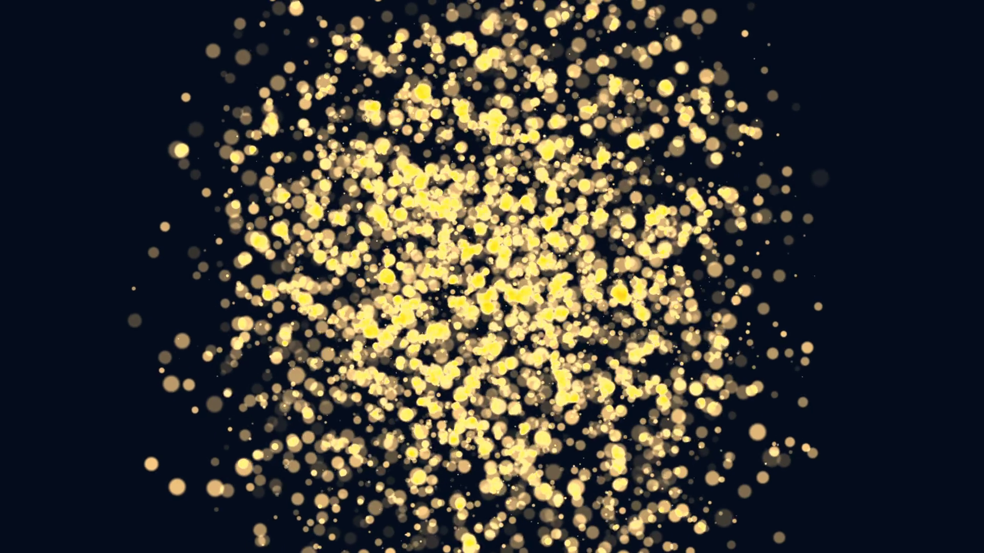 Particles morph into a 3D sphere. Science motion graphics with dark ...