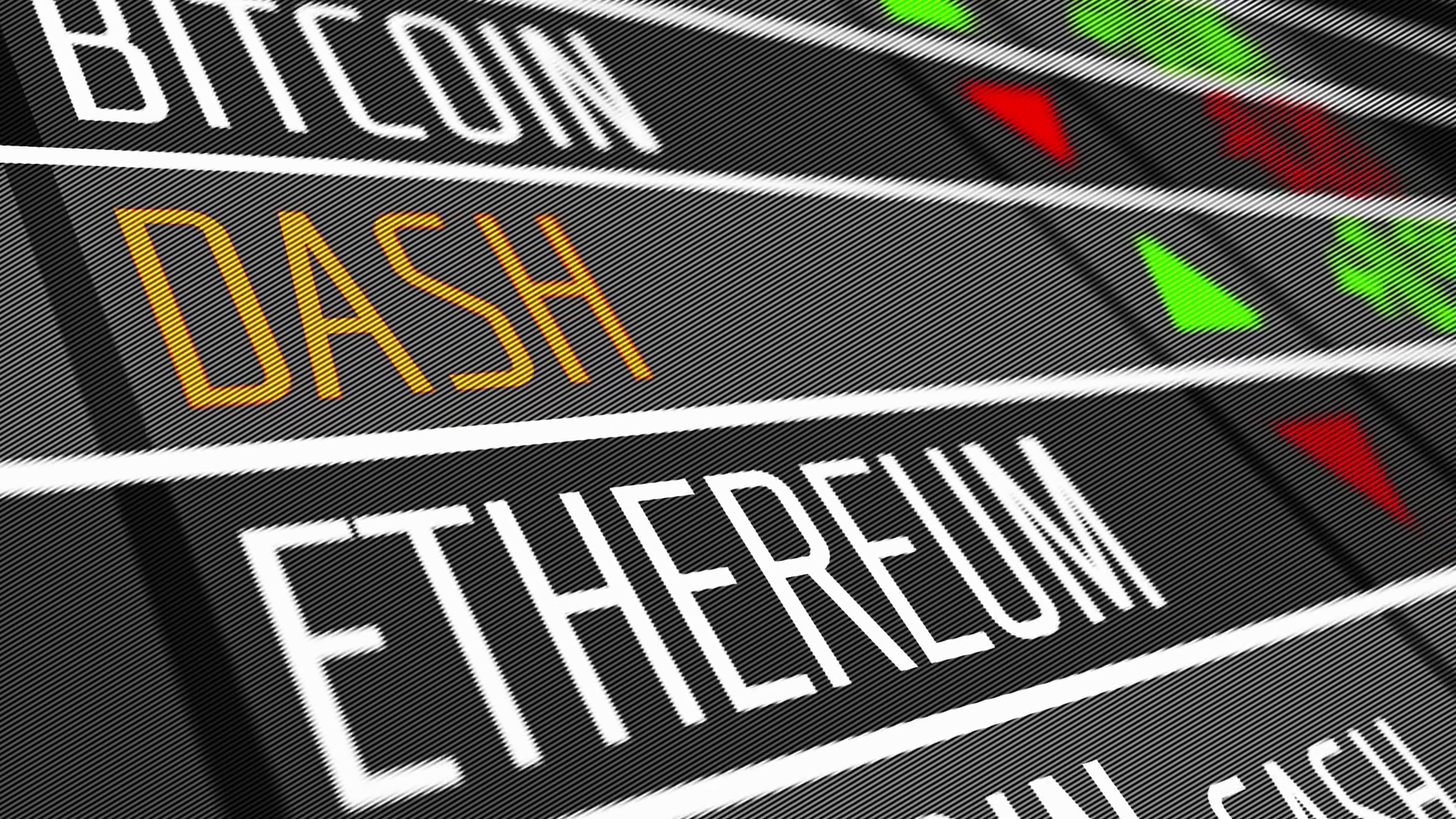 Virtual cryptocurrency Dash in stock market. 4K UHD animation loop ...