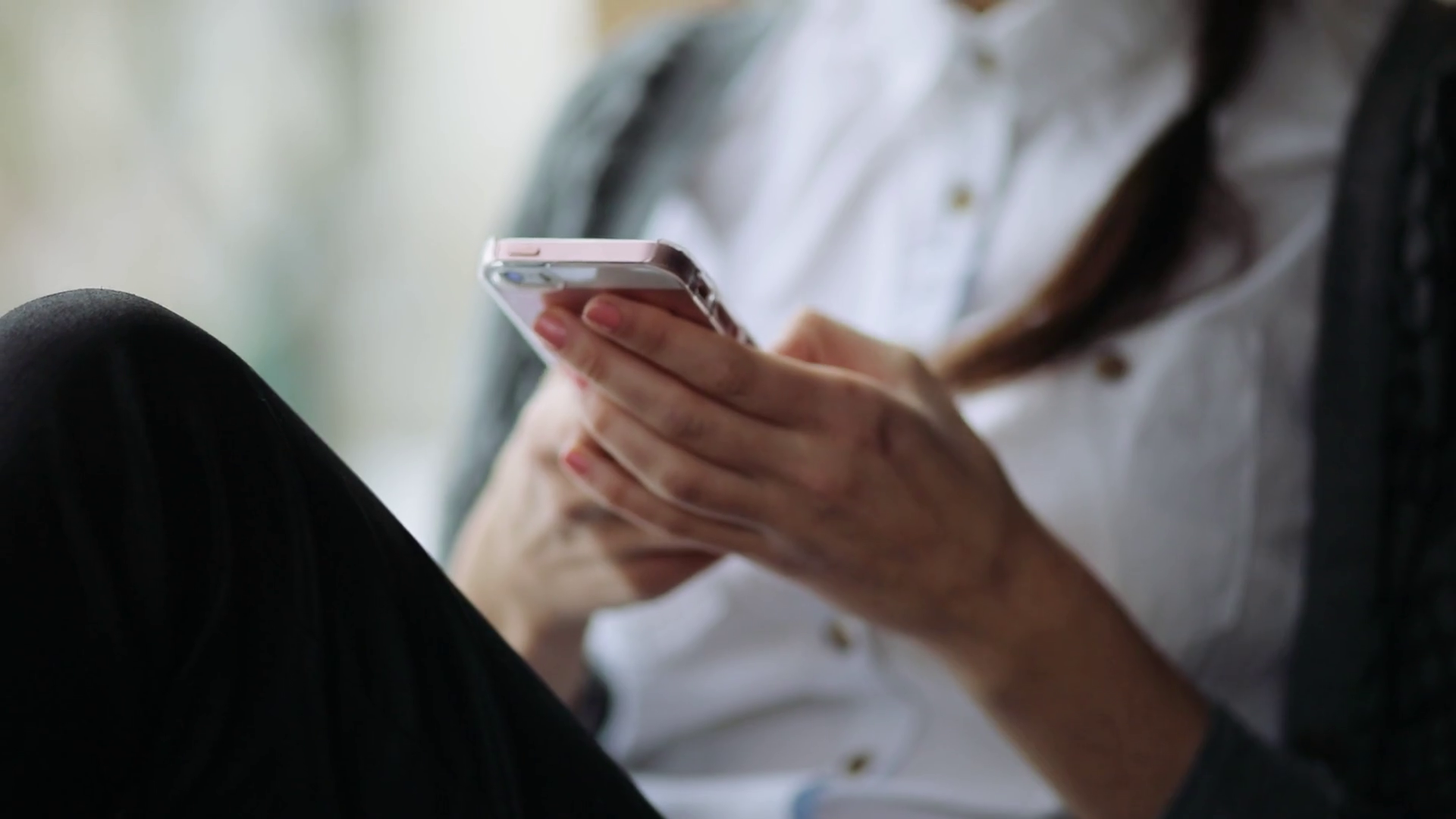 Young Beautiful Woman Texting On Smartphone Stock Footage SBV-313093529 ...