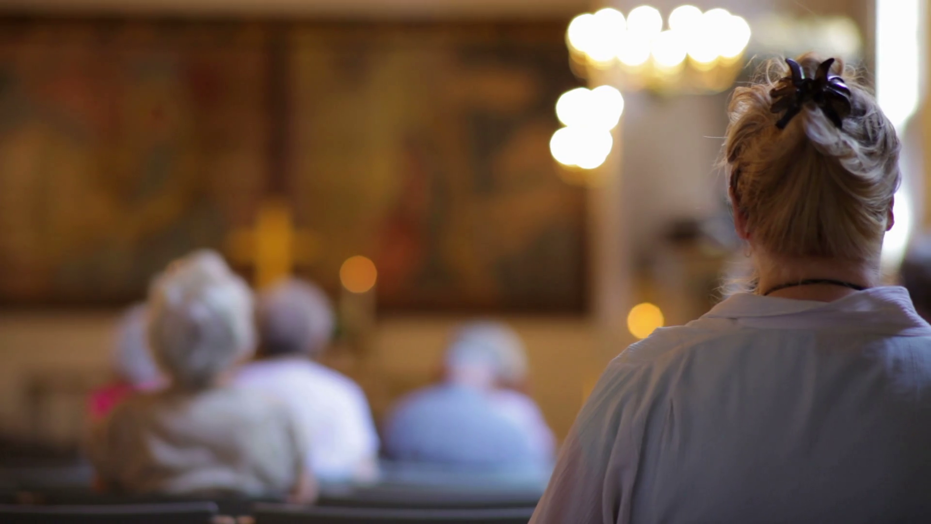 View From Behind Pews In Church Stock Footage SBV-300067790 - Storyblocks