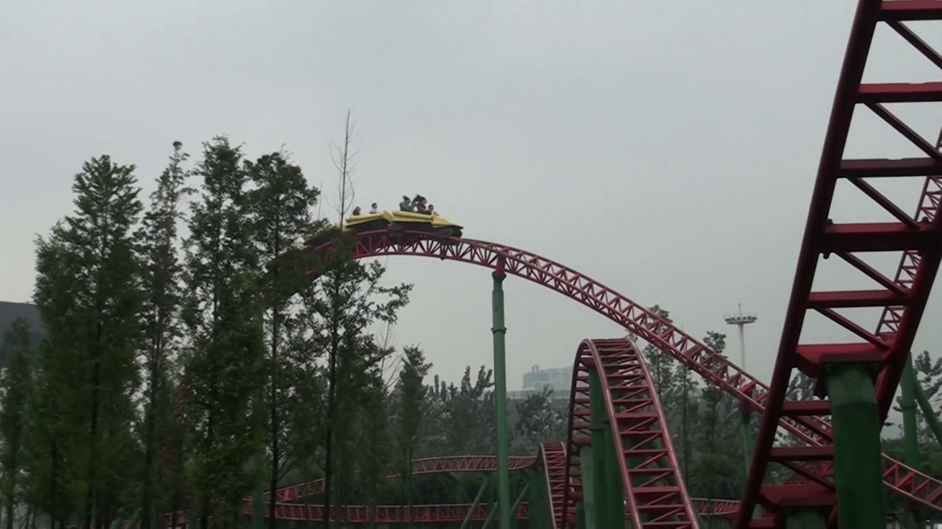 View Of Roller Coaster From Ground Stock Footage SBV-300197706 ...