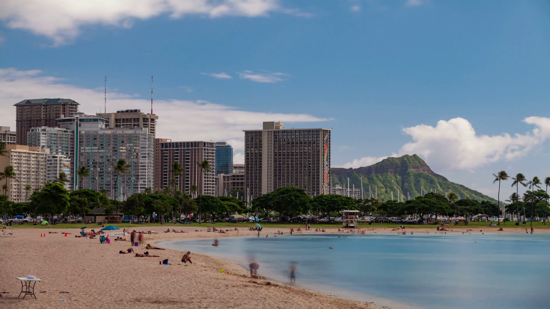 Waikiki Hawaii Beach Time Lapse Stock Footage SBV-308407010 - Storyblocks