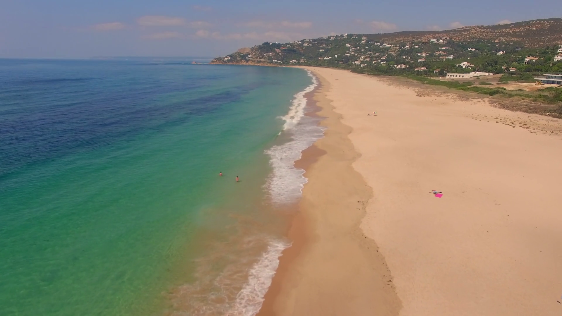 Aerial View from Flying Drone Over Beach and Sea Stock Video Footage 00 ...