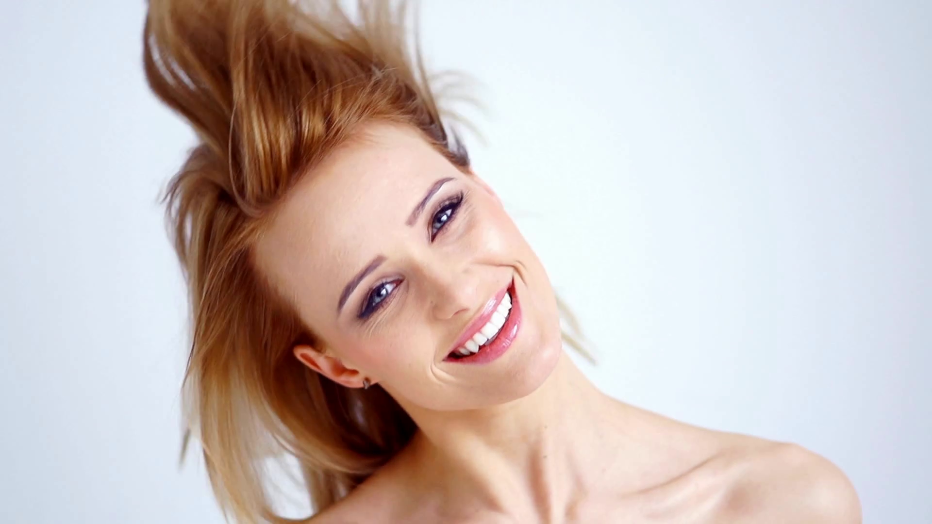 Blond Girl Shakes Hair In Slow Motion Stock Footage SBV-301823893 ...