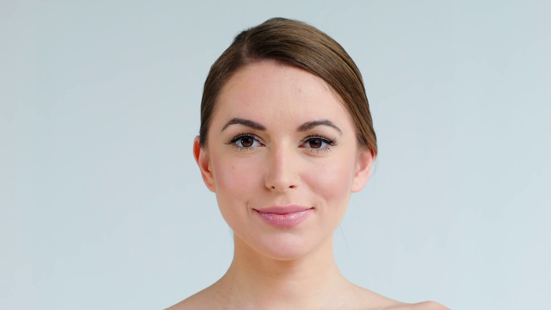 Adorable Person Touching Cheek In Solo Pose Stock Footage SBV-301823258 ...