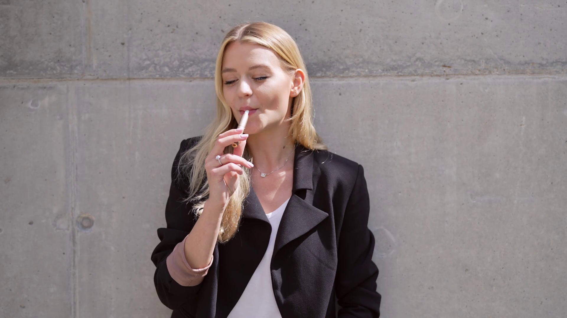 Stylish Woman Smoking On Street Stock Footage SBV-346837532 - Storyblocks