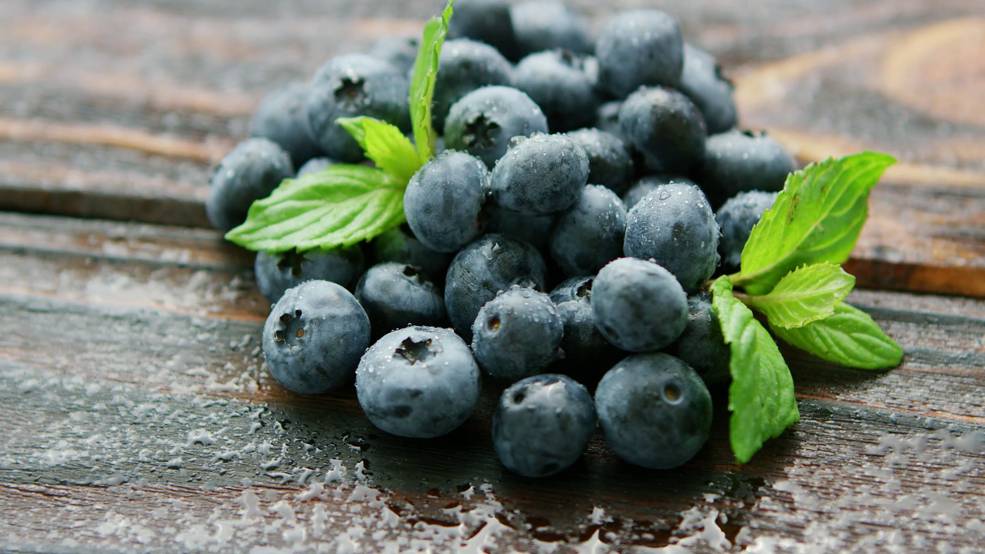 Closeup Tasty Blueberry Served With Green Stock Footage SBV-327002548 ...