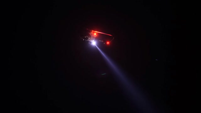 Police Helicopter Shining Lights Stock Footage: Royalty-Free Video ...