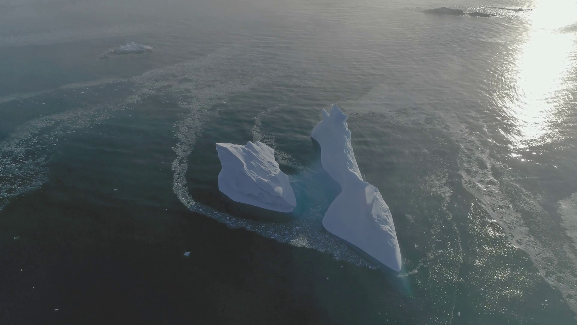 Iceberg Float Open Water Ocean Drone Aerial Stock Footage SBV-348392383 ...