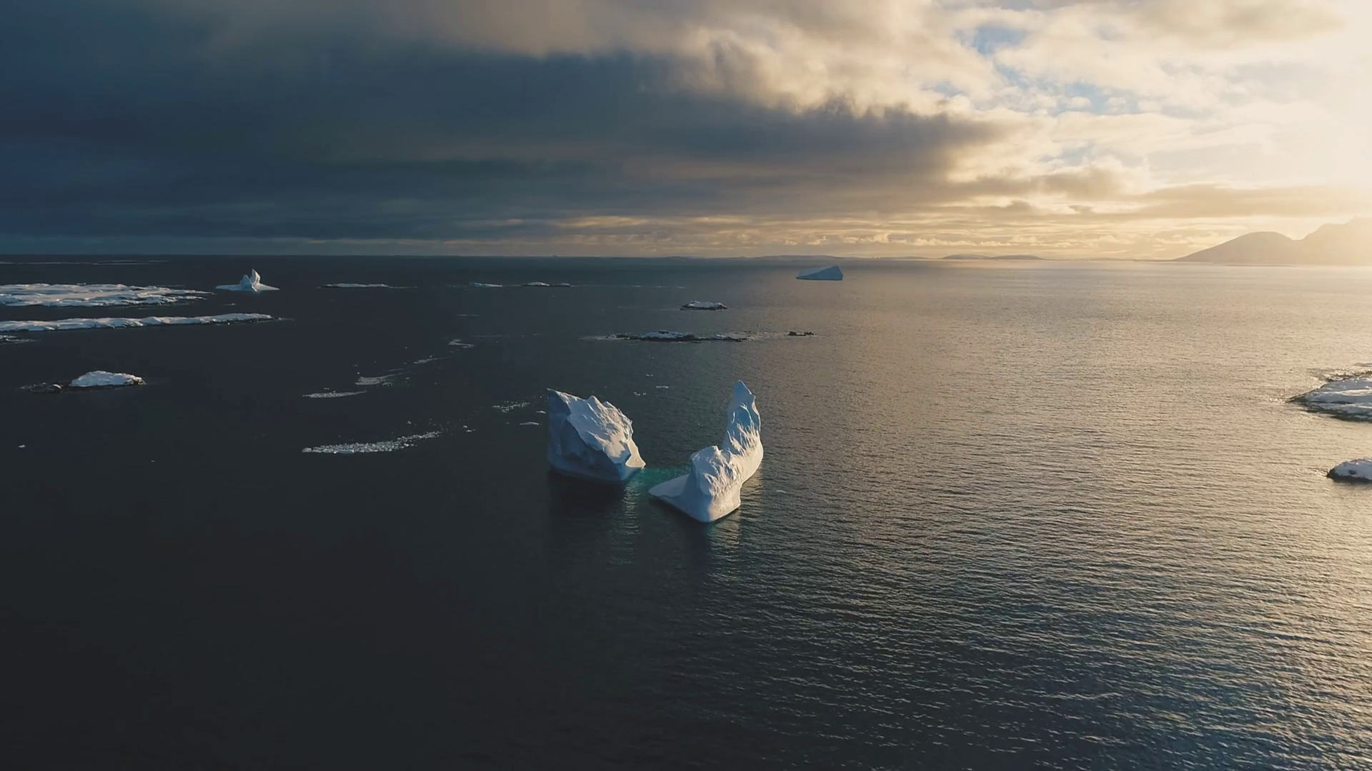 Snowy Iceberg In Sunset Above Antarctica Stock Footage SBV-348386316 ...