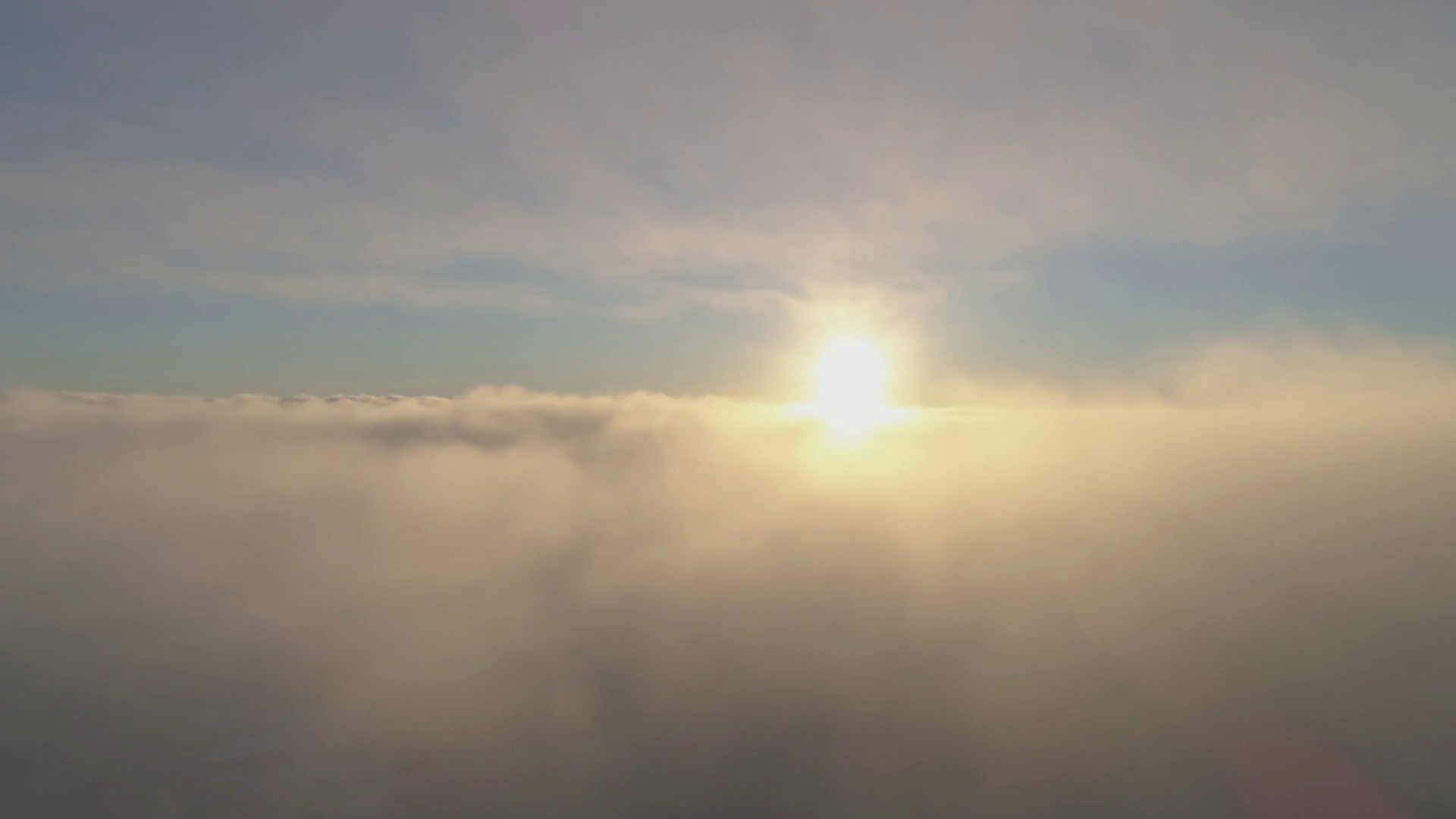 Sunset Over Moving Fog Antarctica Aerial Stock Footage SBV-348391728 ...