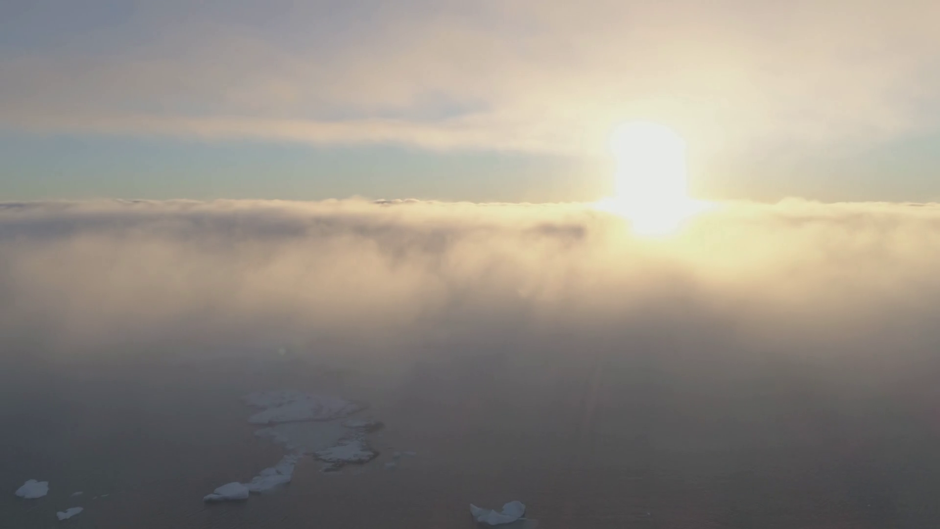 Antarctica Sunset Ocean Surface Fog Aerial Stock Footage SBV-348391865 ...