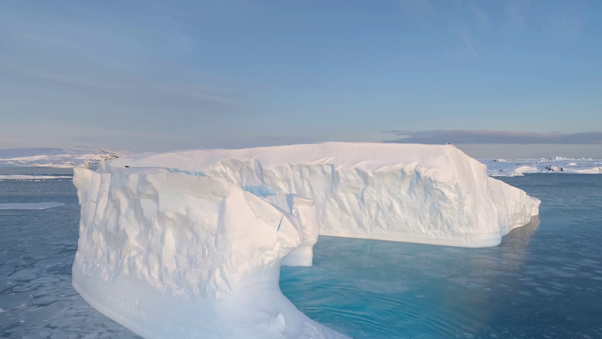 Antarctica Big Iceberg Float Aerial Tracking Stock Footage SBV ...