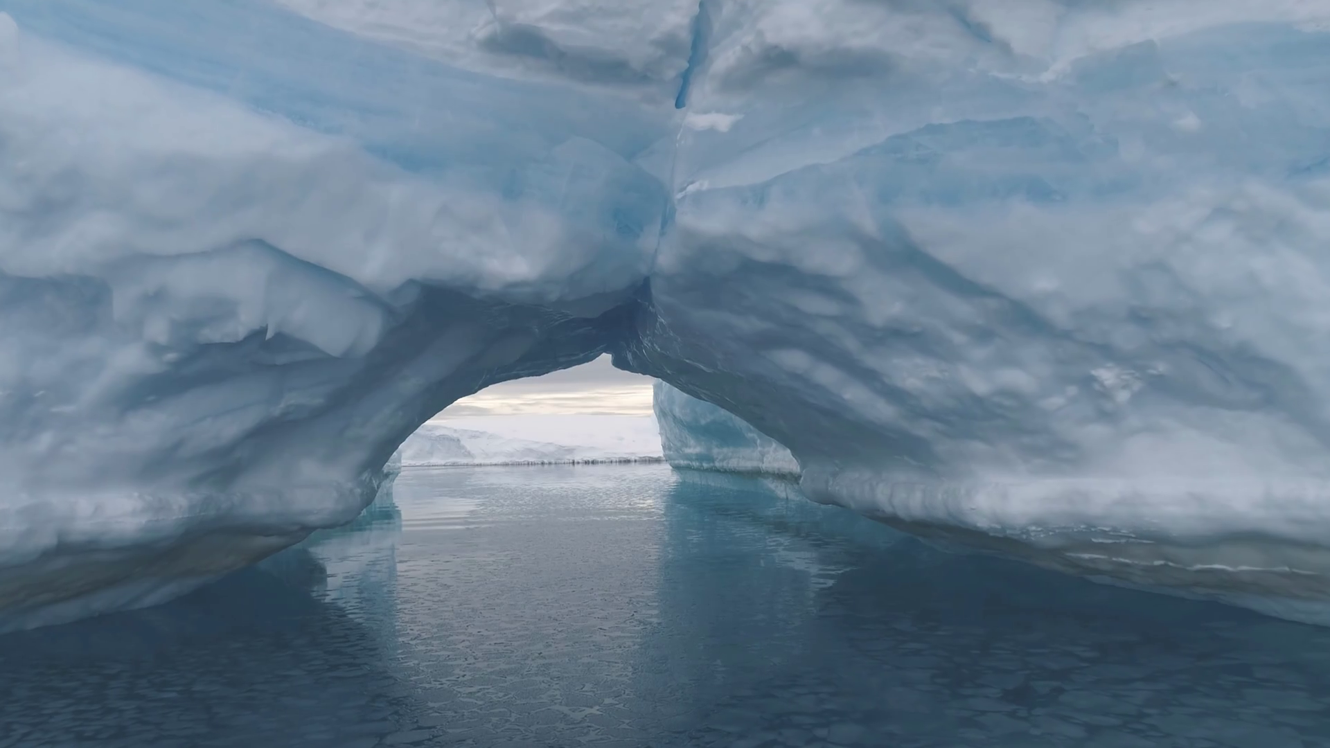 Arch Between Icebergs Antarctica Winter Stock Footage SBV-348389925 ...