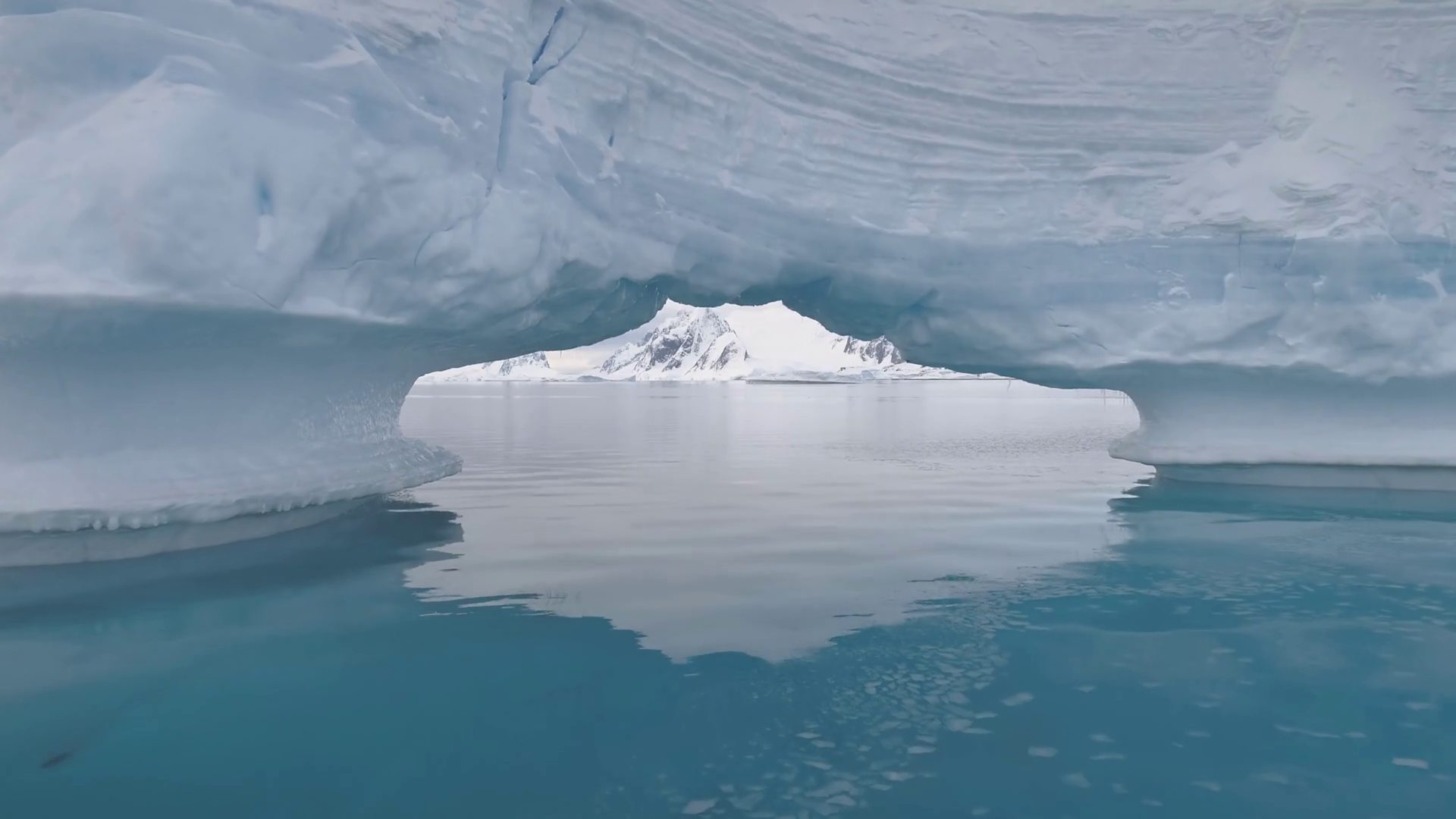 Antarctica Iceberg Arch Ocean Blue Water Stock Footage SBV-348389945 ...