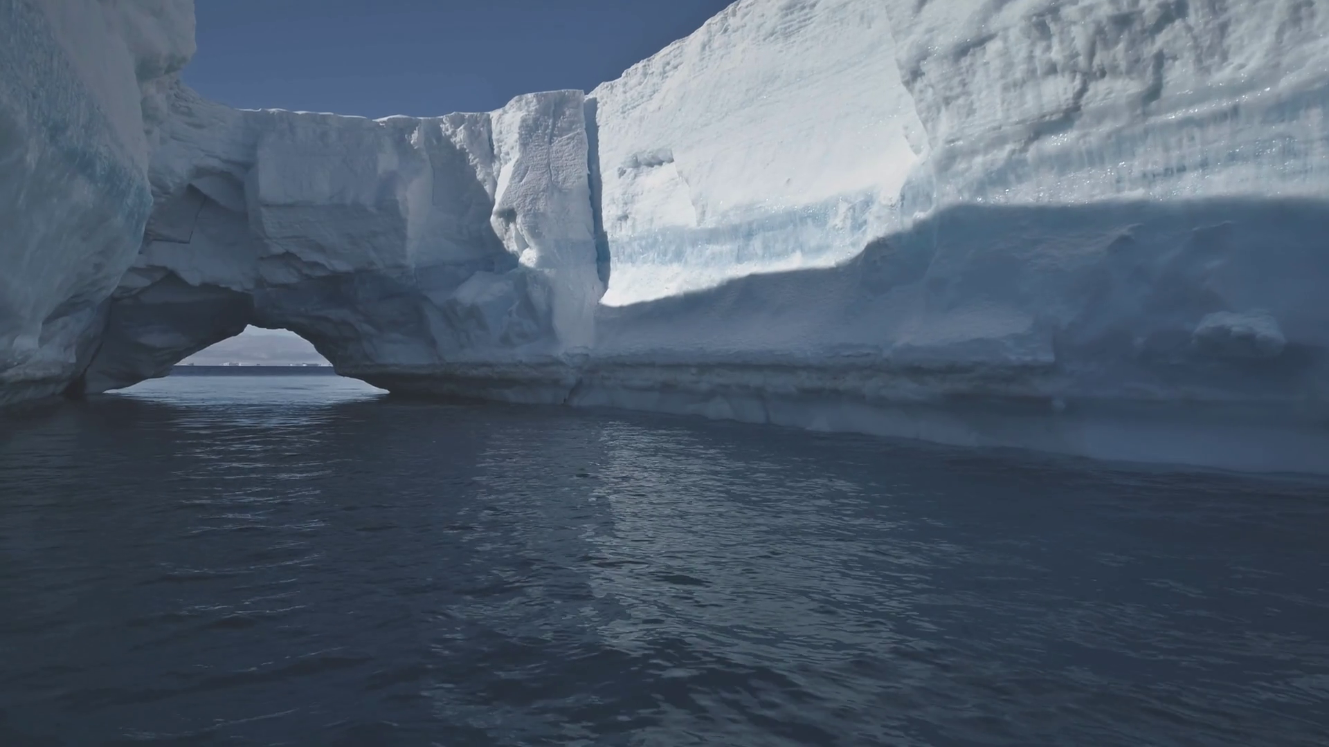 Iceberg Arch Antarctic Ocean Water Seascape Stock Footage SBV-348389799 ...