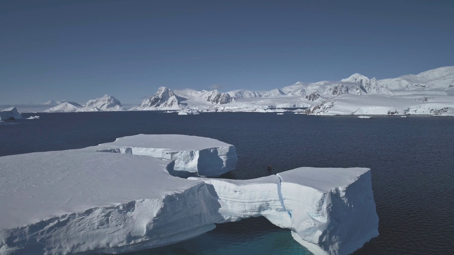 Tabular Iceberg Float Antarctic Ocean Aerial Stock Footage SBV ...