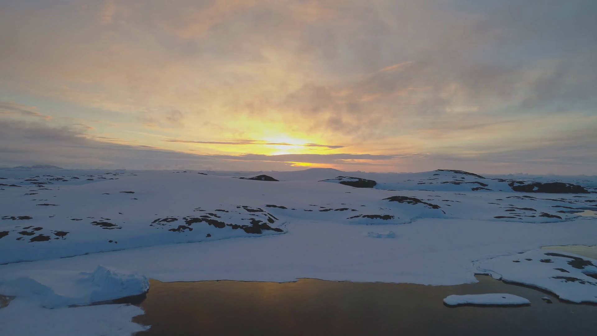 Arctic Sunrise Sky Over Mountain Aerial View Stock Footage SBV ...