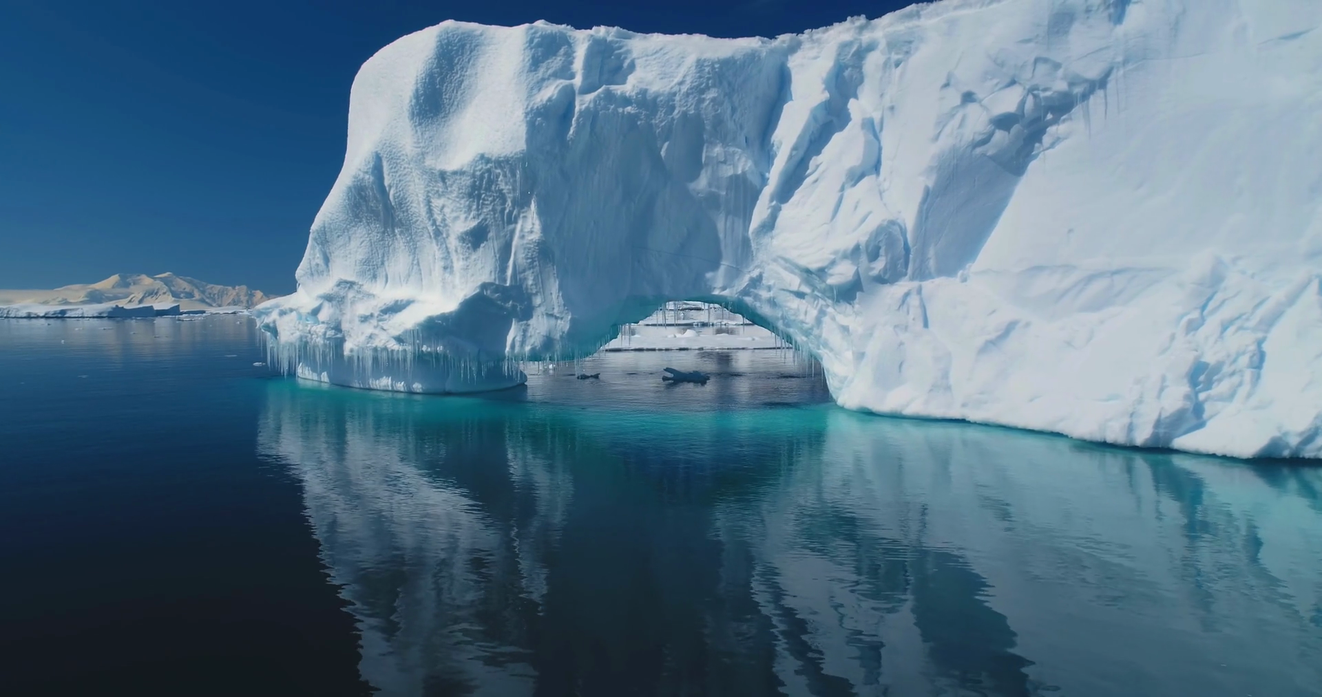 Big Antarctic Iceberg Arch In Turquoise Stock Footage SBV-348831498 ...