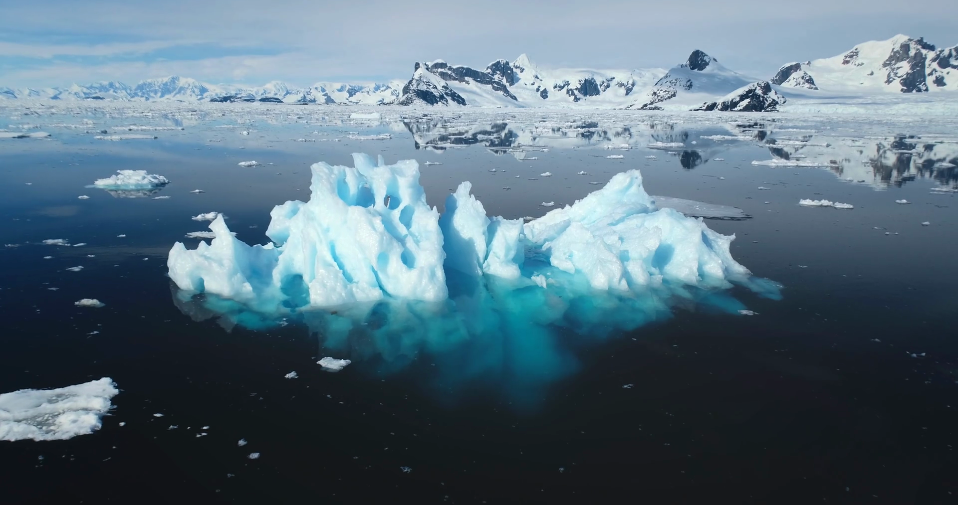 Blue Melting Ice Float Polar Ocean In Stock Footage SBV-348815985 ...
