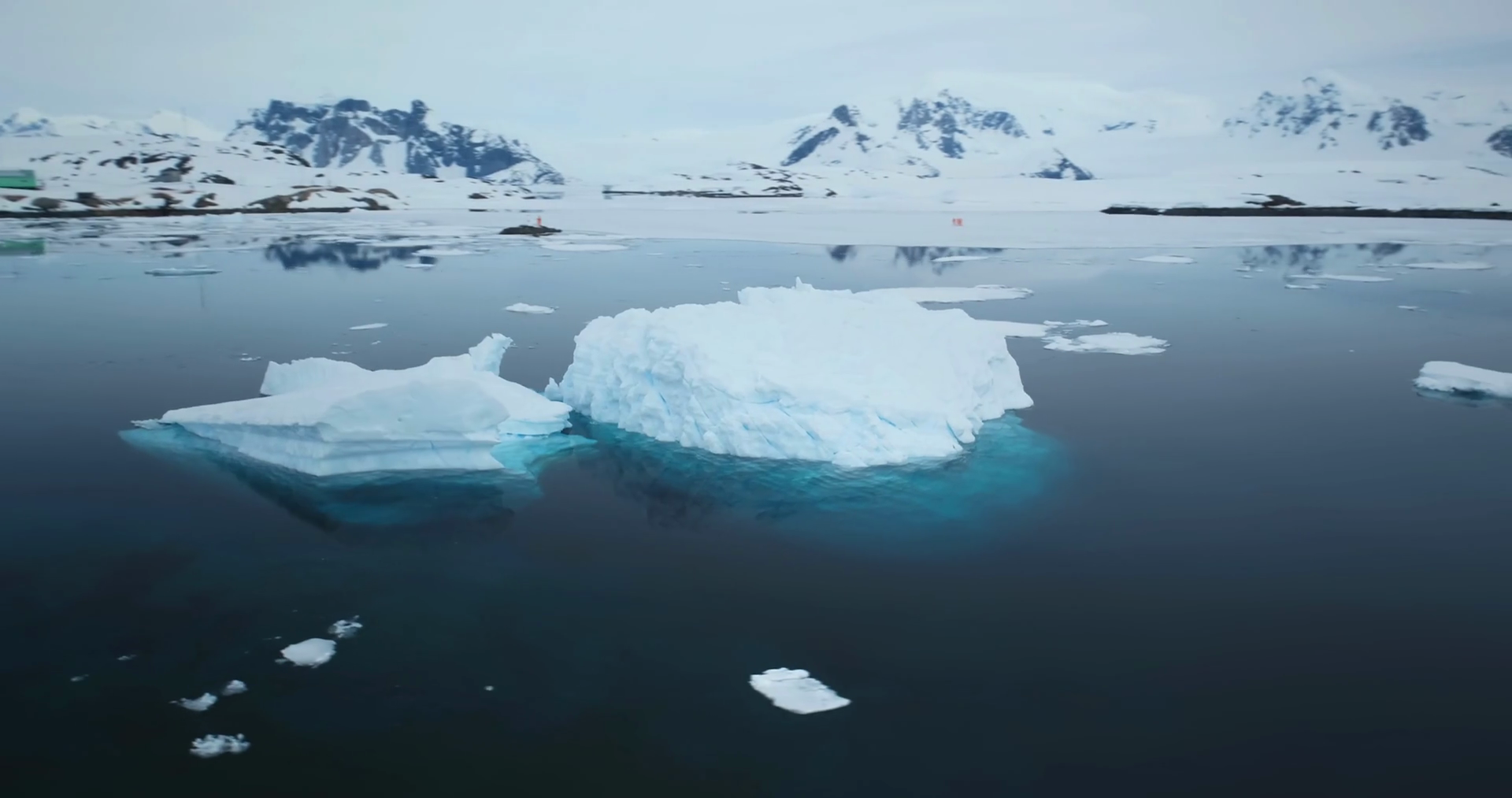 Aerial Panorama Antarctica Icebergs Drift Stock Footage SBV-348831999 ...