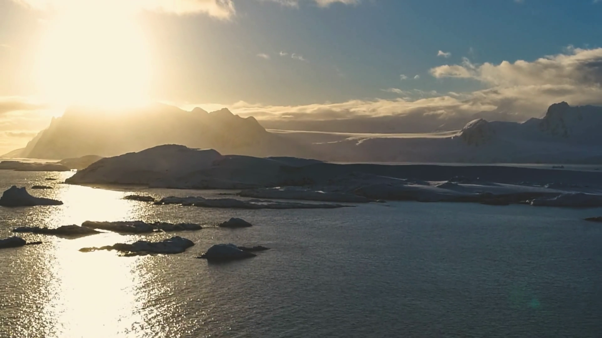 Parallax Effect - Sunset Above Antarctica Stock Footage SBV-348845189 ...