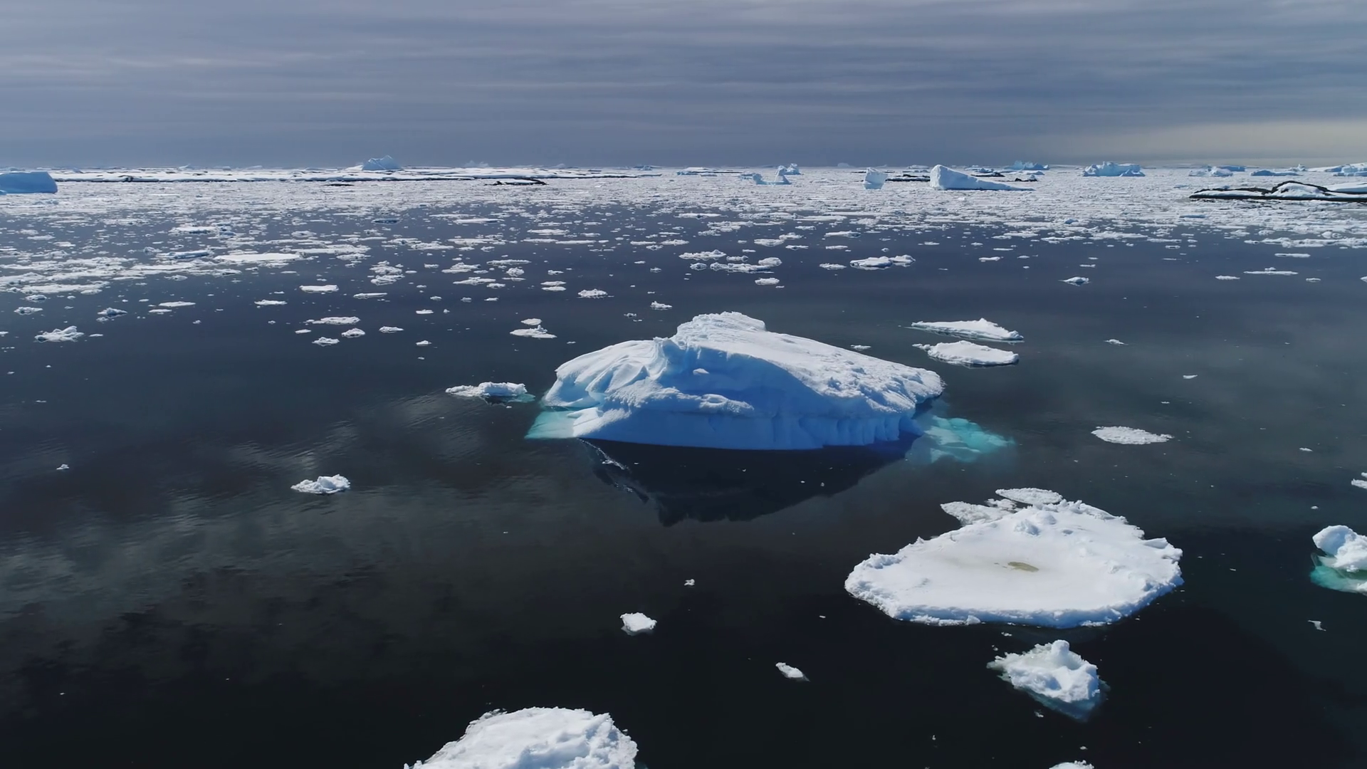 Huge Floating Iceberg Aerial Tracking Shot Stock Footage SBV-348901844 ...