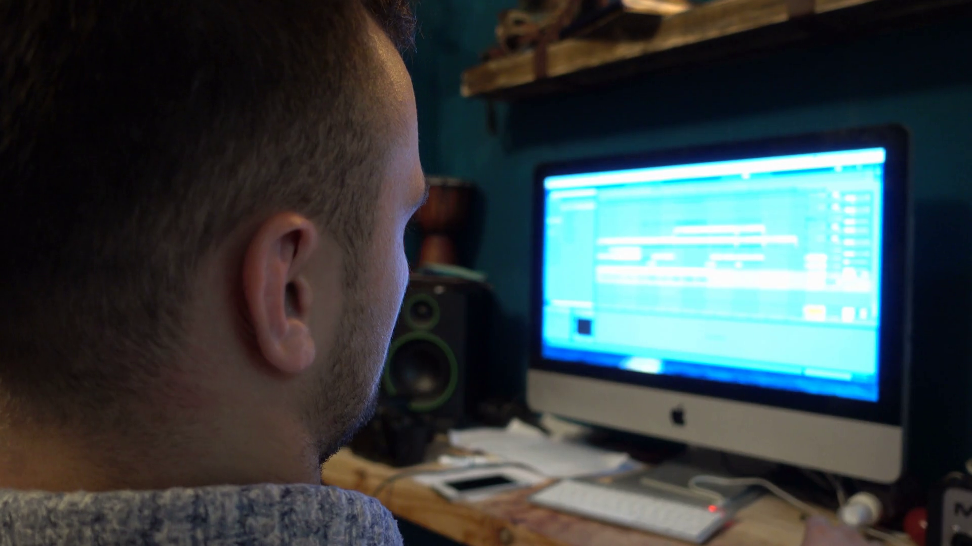 Composer Sound Engineer Working At Computer Stock Footage SBV-309994107 ...