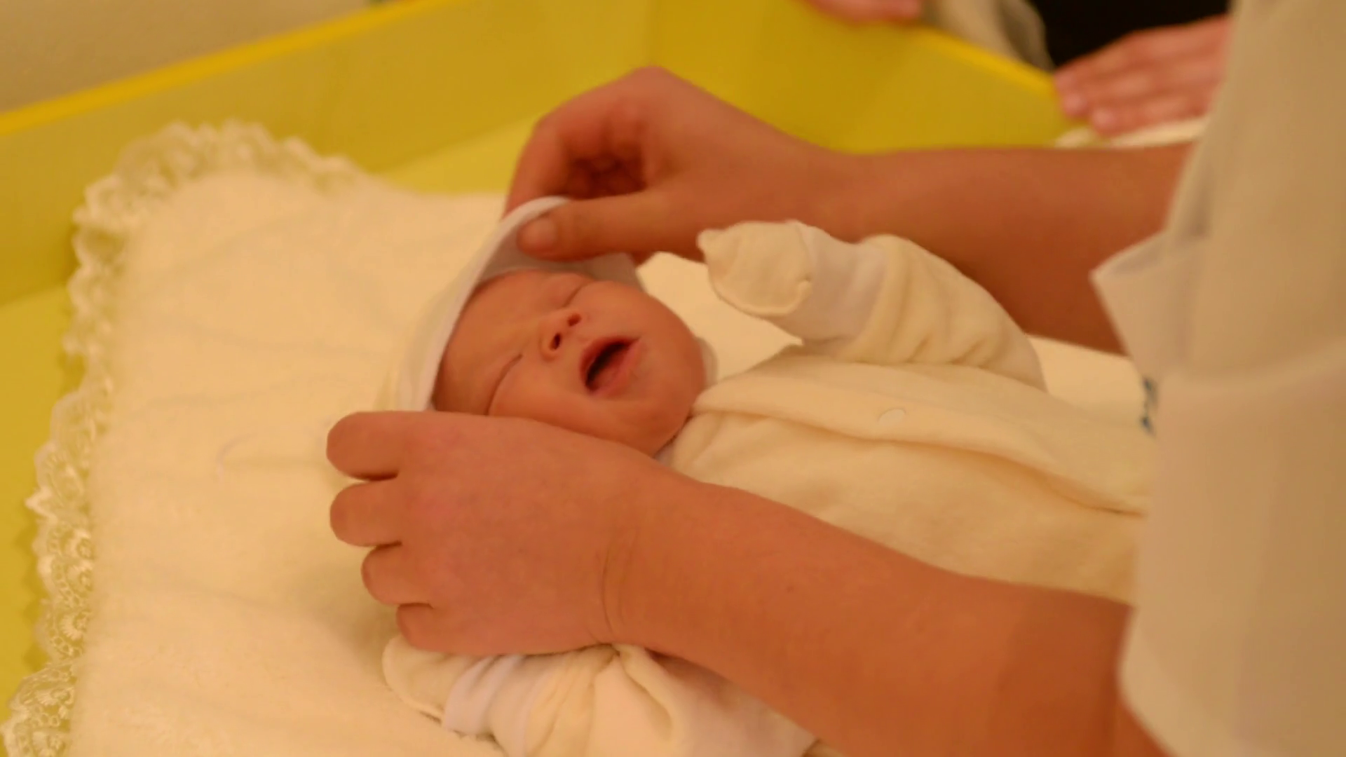 Dressing Newborn Baby In Maternity Hospital Stock Footage SBV-312123290 ...