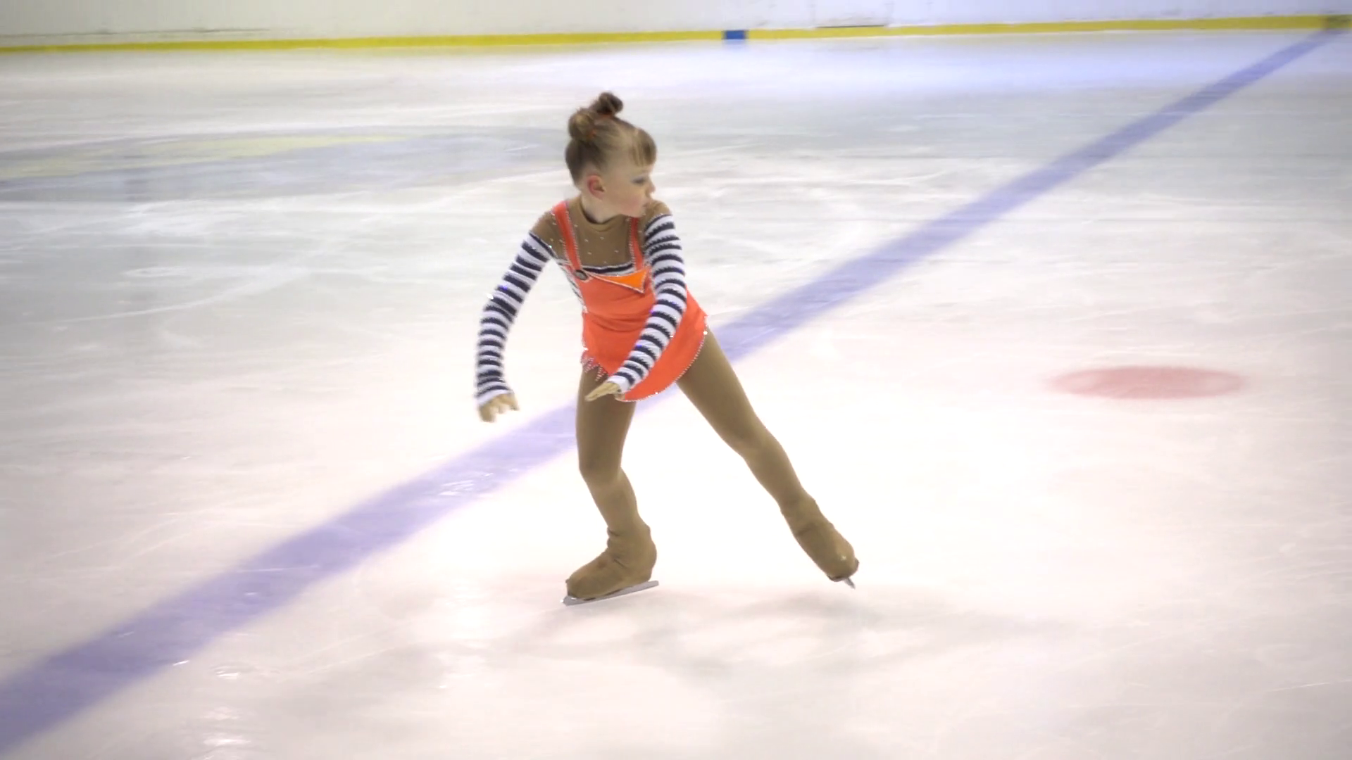 Girl Child Figure Skating On Ice Rink Stock Footage SBV-312674729 ...