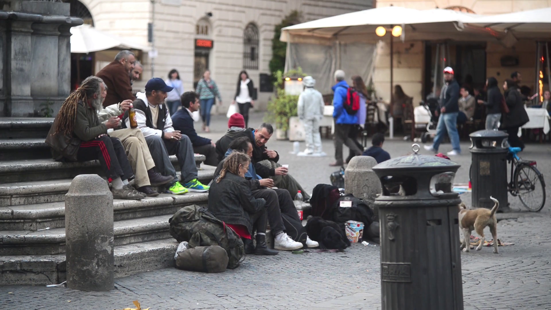 Rome Trastevere - Poor Homeless People Are Stock Footage SBV-310531018 ...