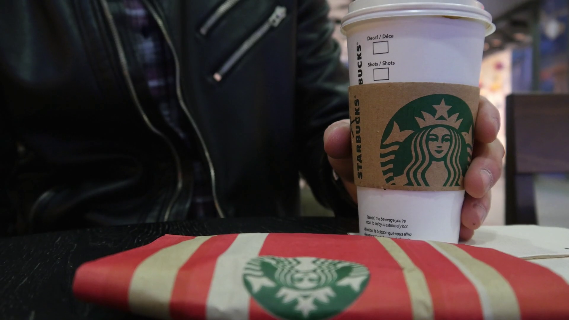 A Man Drinks Coffee Starbucks In Mall Coffee Stock Footage SBV ...