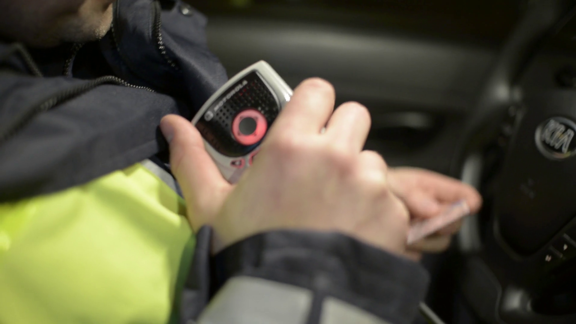 A Police Patrol Checks Driver's License Stock Footage SBV-322213326 ...