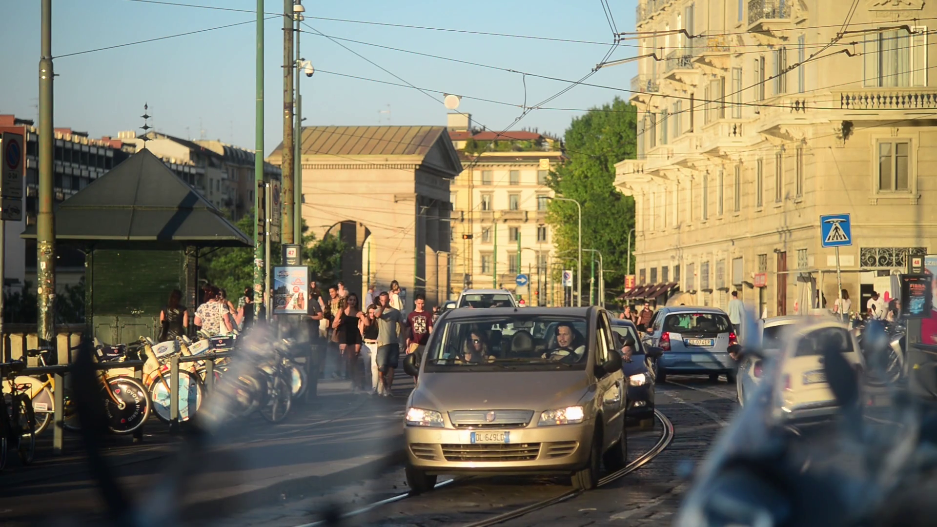 Italy Lombardy Milan Milano Downtown Traffic Stock Footage SBV ...