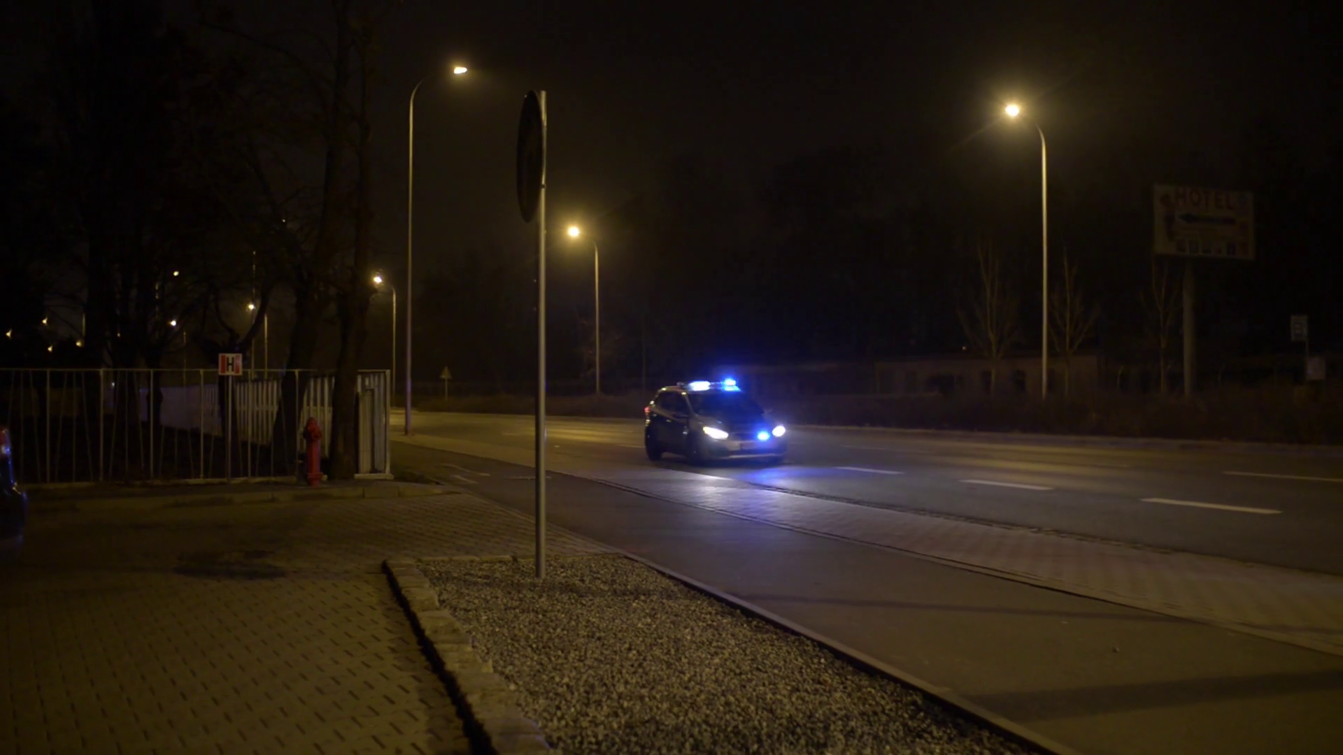 Police Car On Road With Flashing Lightning - Stock Footage SBV ...