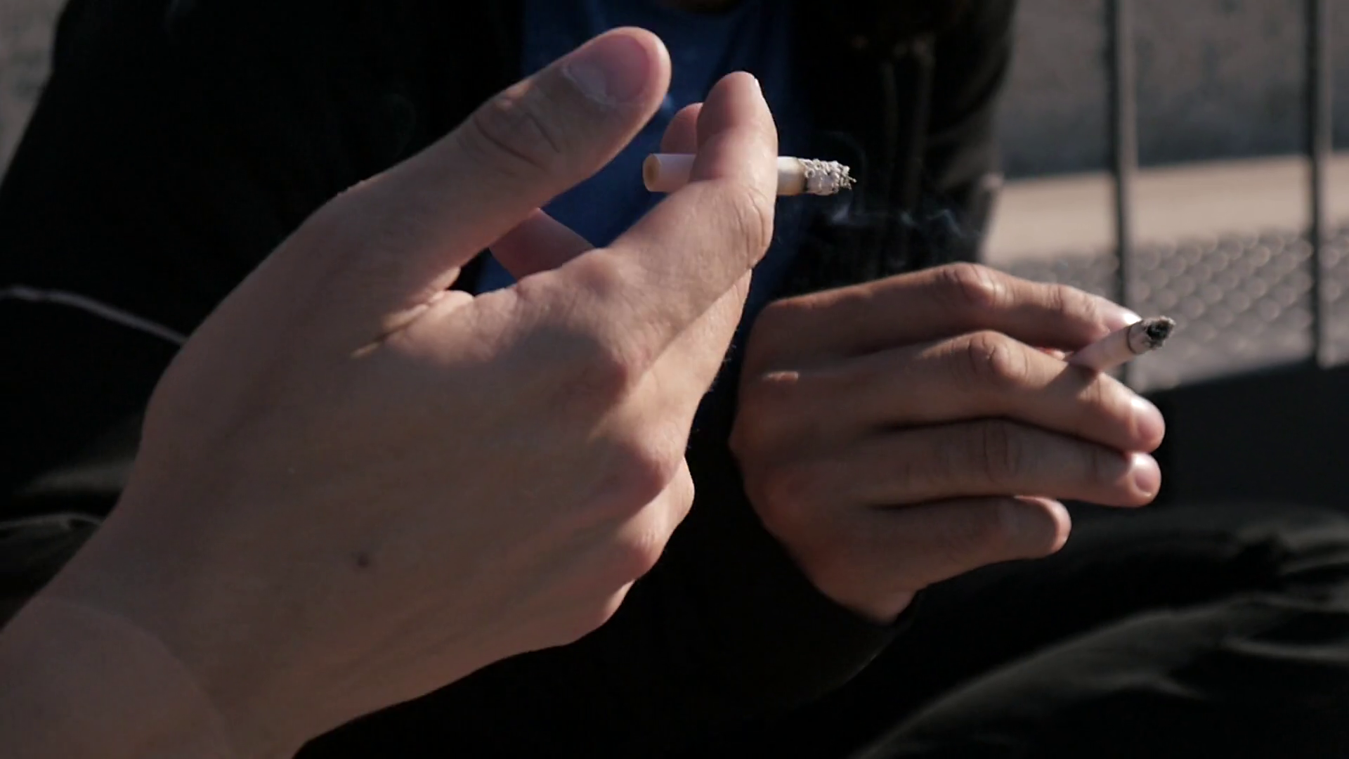 Two Boys Friends Smoking Cigarettes On City Stock Footage SBV-325988809 ...