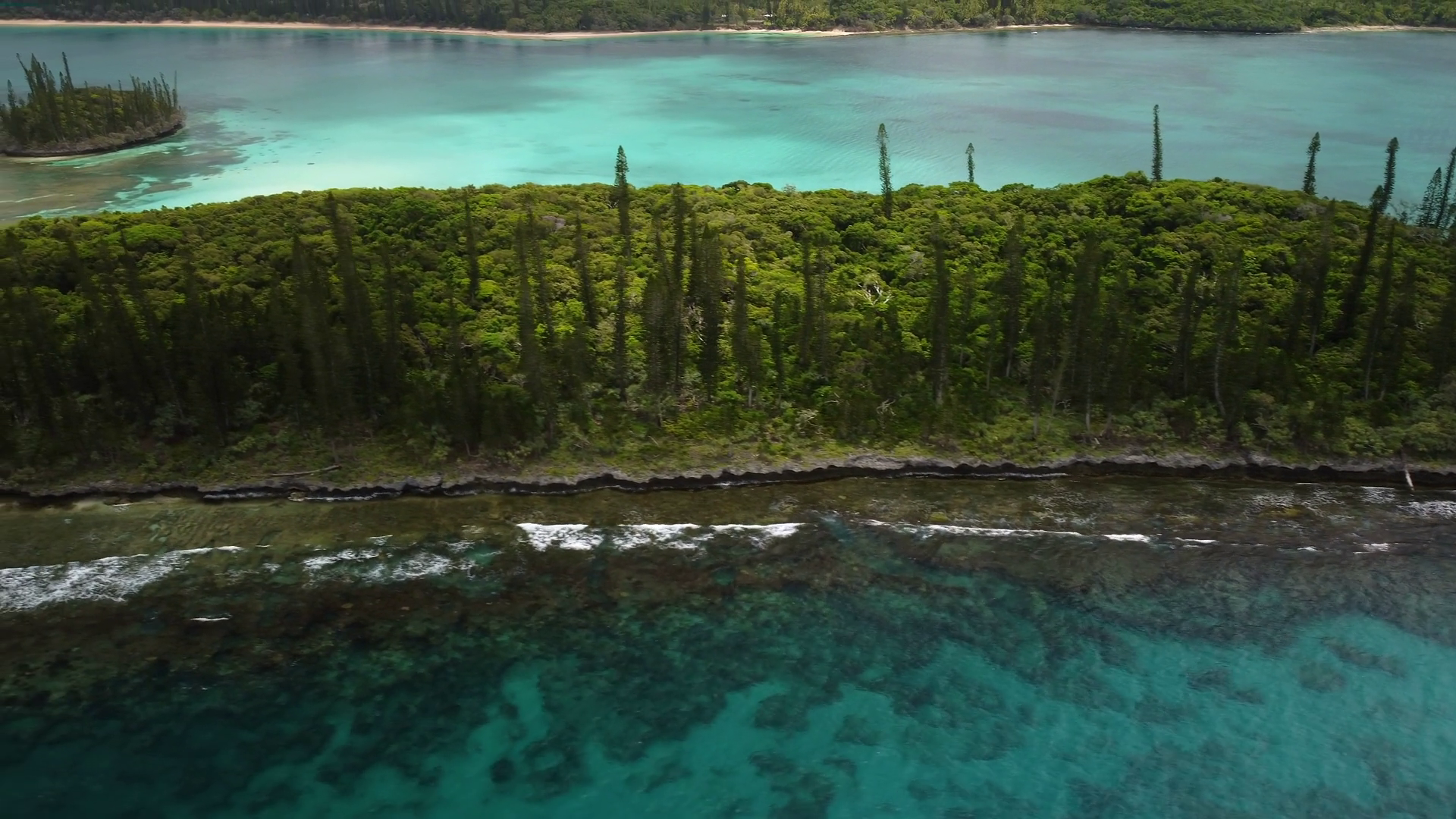Aerial Tracking Shot Past Small Island Near Stock Footage SBV-348555479 ...