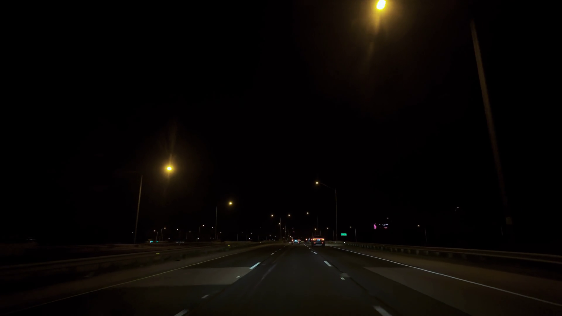 Driving On Highway In Middle Lane At Night Stock Footage SBV-351782896 ...