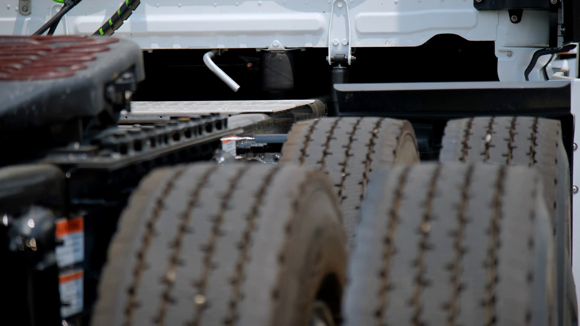 The Rear View Of Driving Bobtail Truck Fifth Stock Footage SBV ...