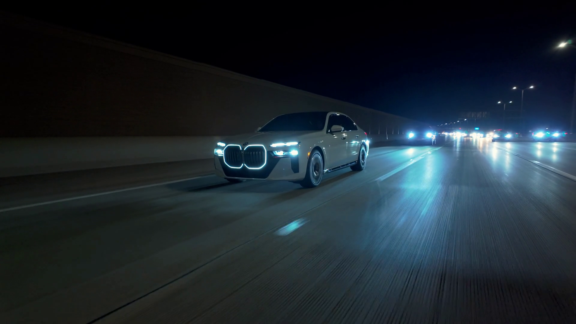 White Bmw Sedan Driving On Highway Through Stock Footage SBV-352003756 ...