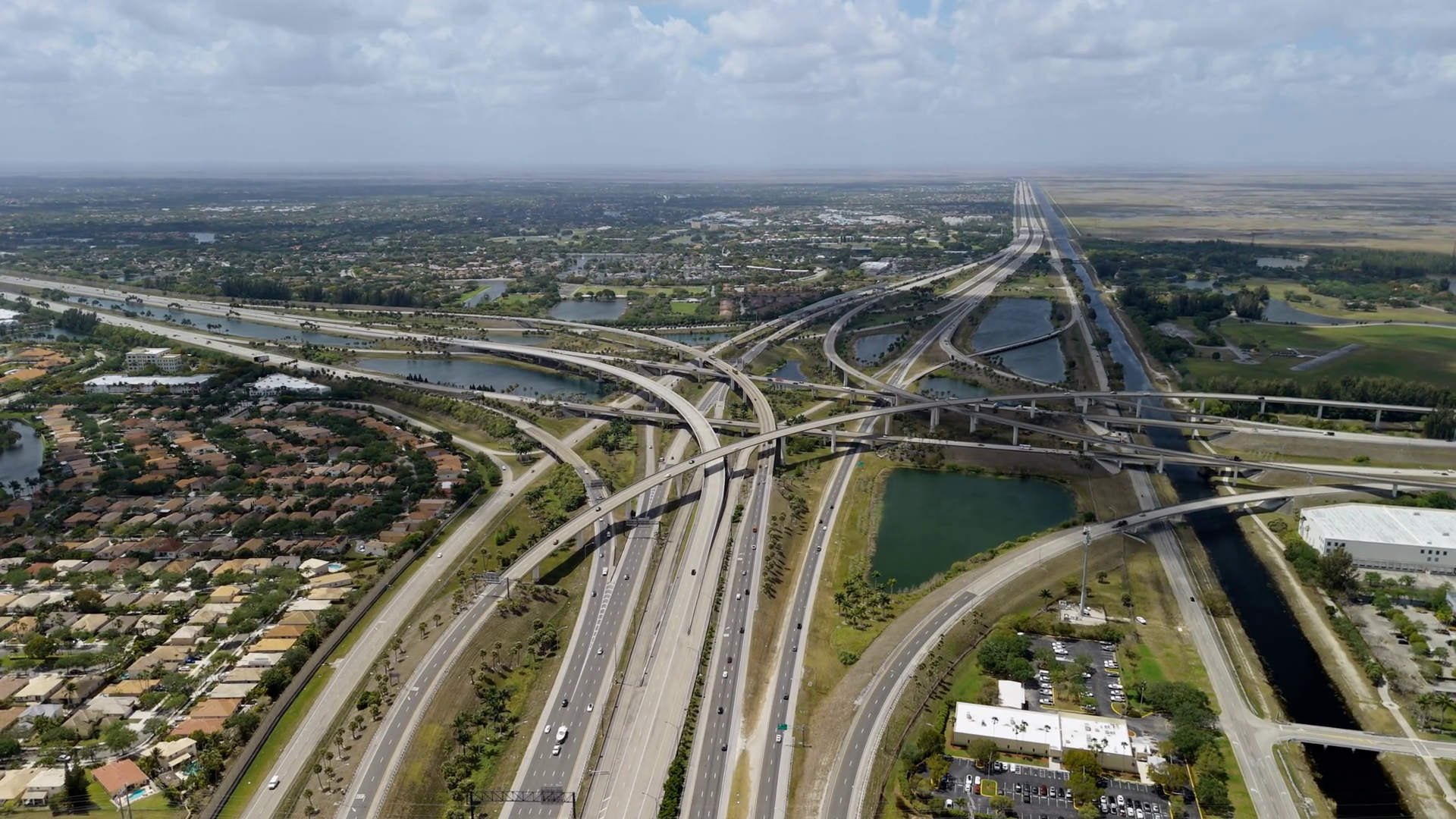 Elevated Freeway Intersection In Miami City Stock Footage SBV-352035610 ...