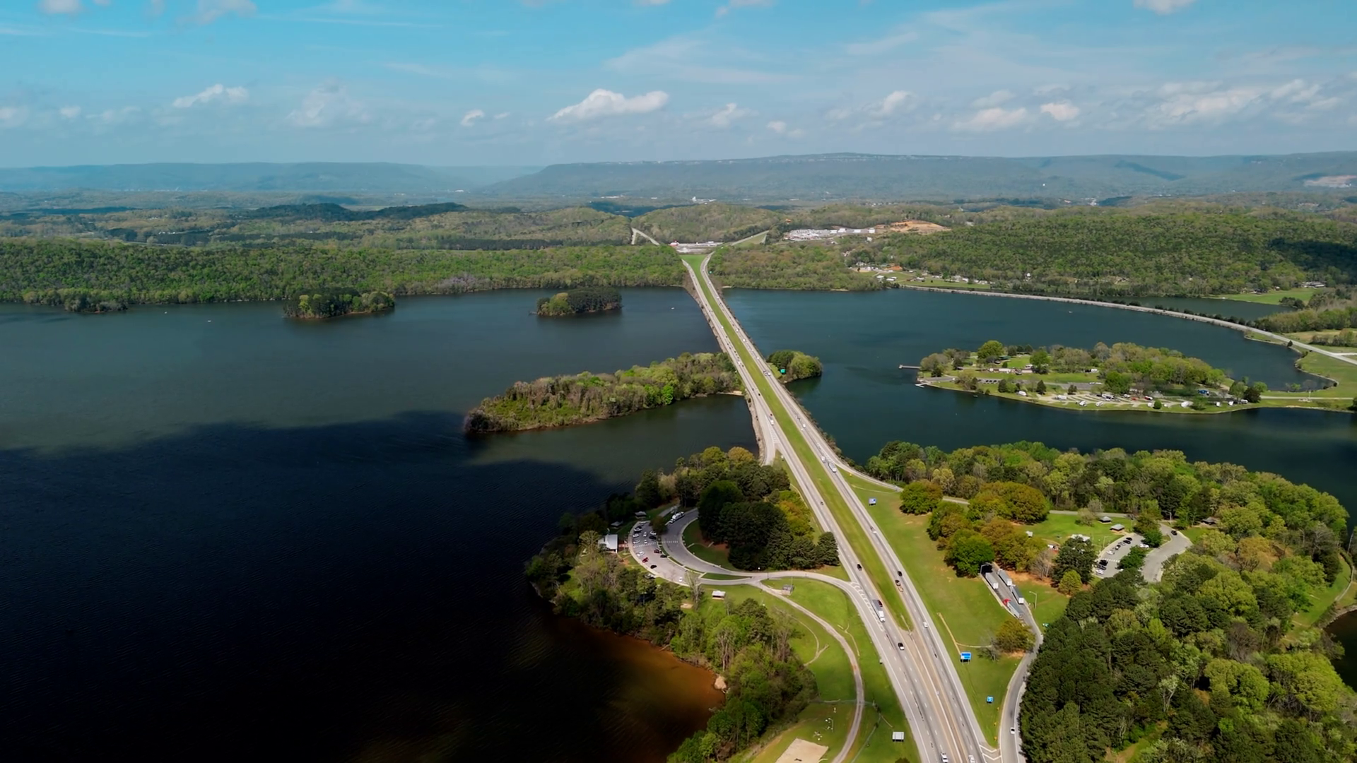 An Aerial View Of Four Bridges Crossing Stock Footage SBV-352066245 ...