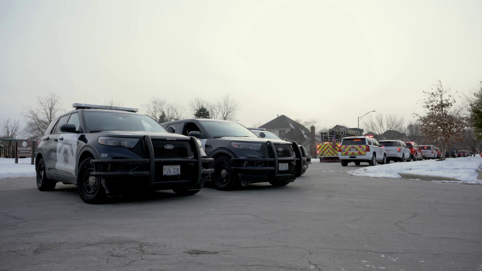 A Lot Of Emergency Vehicles Police Cars With Stock Footage SBV ...