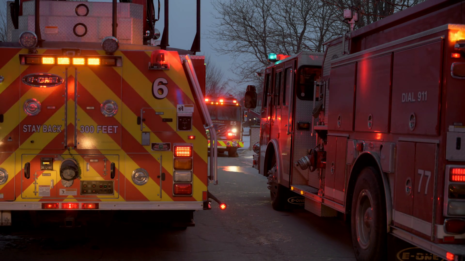Stabile Shot Of Fire Emergency Vehicles On Stock Footage SBV-352259521 ...