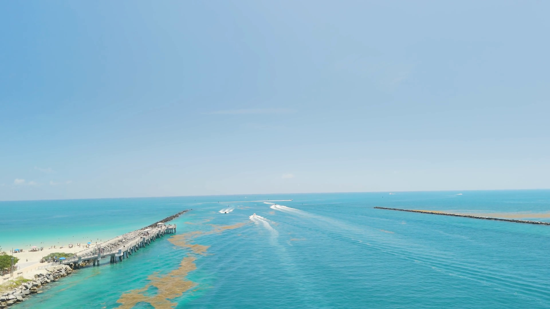 Aerial View Of Miami Beach Bay With Boats Stock Footage SBV-352341624 ...